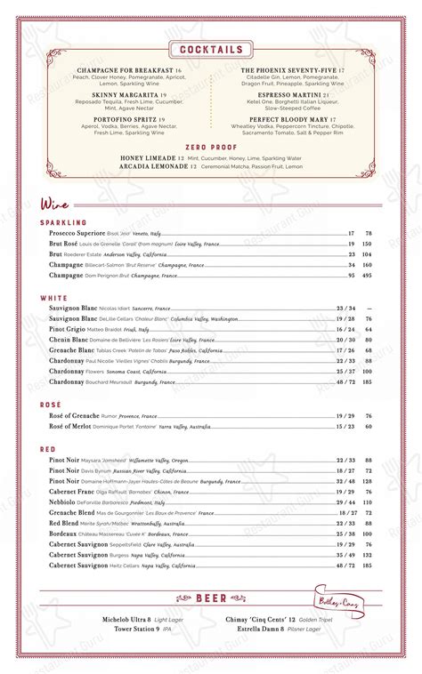 Menu At Le Âme Steakhouse Phoenix