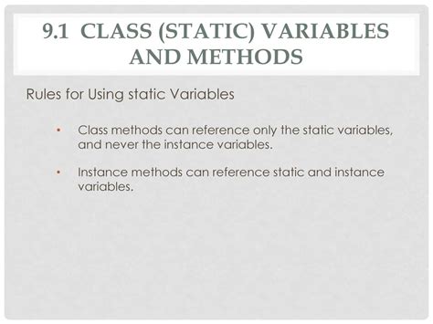 9 1 class static variables and methods ppt download