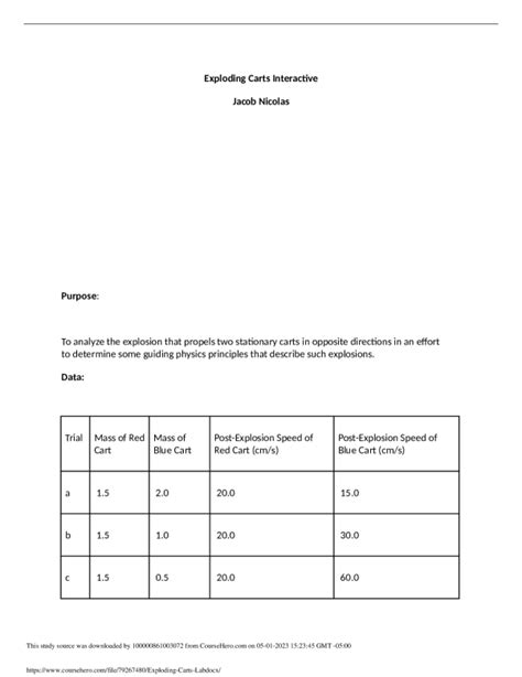 Exploding Carts Simulation At Casey Hall Blog