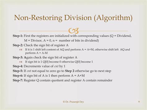 Binary Division Restoration And Non Restoration Algorithm Pptx