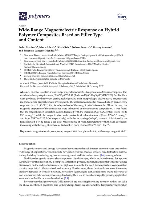 Pdf Wide Range Magnetoelectric Response On Hybrid Polymer Composites Based On Filler Type And