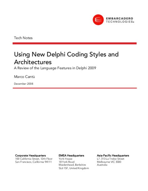pdf using new delphi coding styles and architectures a review of the