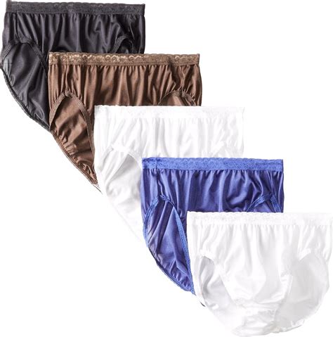 Hanes Elegance Nylon Hi Cut Brief Asst Size 5 Uk Fashion