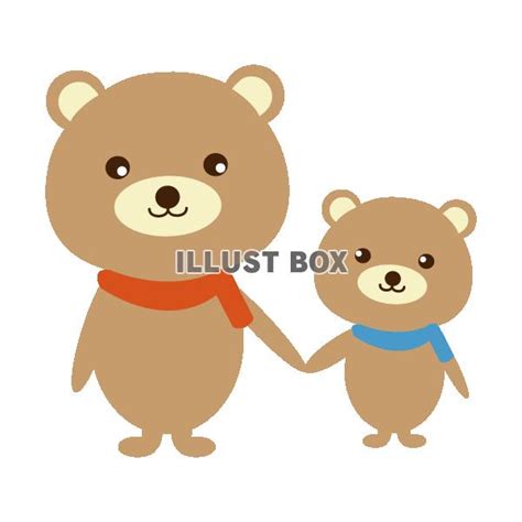 無料イラスト クマの親子