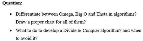 SOLVED Question Differentiate Between Omega Big 0 And Theta In Algorithms Draw Proper Chart
