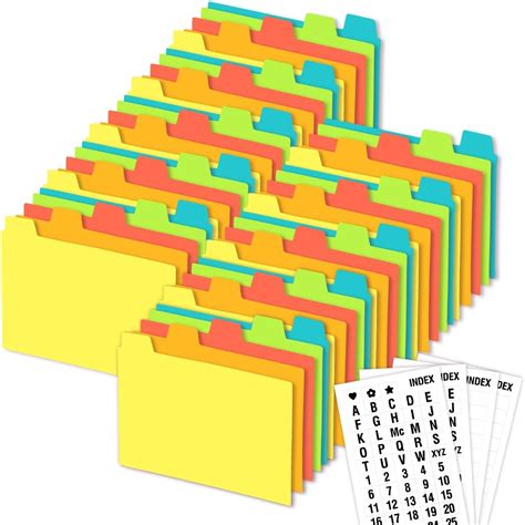 Chell Poly Index Card Dividers 3x5 Heavyweight Index Card Guides A Z For Flash