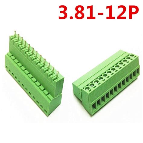 10sets 12 Pin 300v 10a 3 81mm Pitch Straight Plug Universal Pcb Electrical Screw Terminal Block
