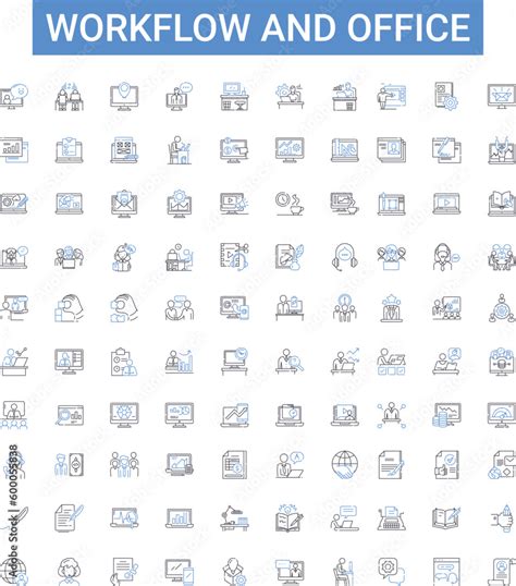 Workflow And Office Outline Icons Collection Workflow Office Automation Process Tasks