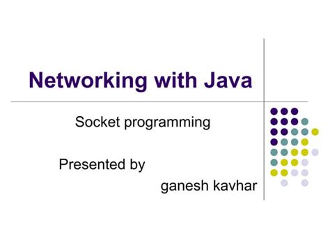 Networking With Java Ppt