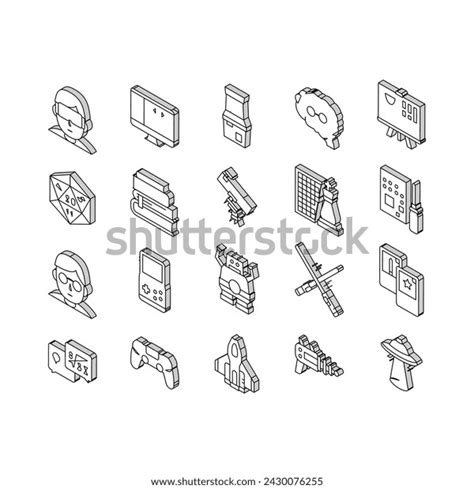 Geek Nerd Gamer Collection Isometric Icons Stock Vector Royalty Free Shutterstock