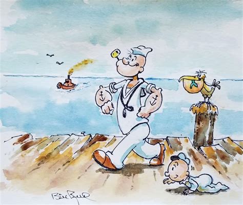 Popeye And Sweepea High Quality Cartoon Print Etsy