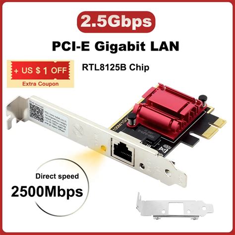 2500m Pcie To Rj45 네트워크 어댑터 이더넷 유선 Lan Pci E Rtl8125b 25 기가비트 네트워크 카드 Win781011 Pc용