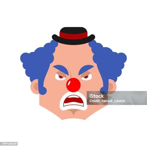 광대 화가 감정 아바타입니다 사악한 Emoji 코미디언입니다 어릿광대 얼굴입니다 벡터 일러스트 레이 션 가발에 대한 스톡 벡터