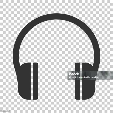 평면 스타일에서 헤드폰 헤드셋 아이콘입니다 헤드폰 고립 된 배경에 그림 벡터 오디오 도구 비즈니스 개념입니다 Dj에 대한 스톡 벡터 아트 및 기타 이미지 Istock