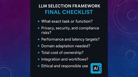 Llm Selection Framework For Enterprise And Startups