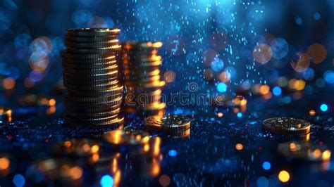 Saving Money Concept Low Poly Style Design Blue Geometric Background