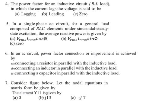Solved The Power Factor For An Inductive Circuit RL Chegg