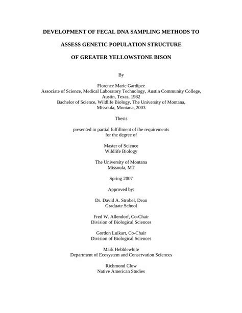 Pdf Development Of Fecal Dna Sampling … Of Fecal Dna Sampling Methods To Assess Genetic