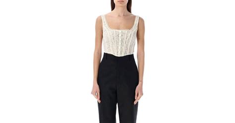 Self Portrait Lace Corset Top In Black Lyst
