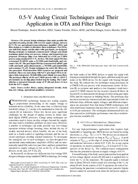 Analog Circuit Design Pdf Circuit Diagram