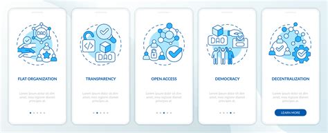 Dao Characteristics Blue Onboarding Mobile App Screen Iot Walkthrough 5 Steps Editable Graphic
