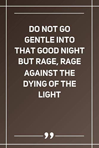 do not go gentle into that good night but rage rage against the dying
