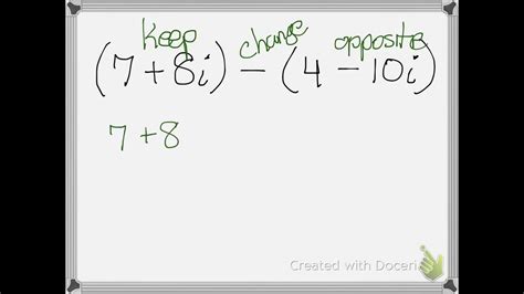 Subtracting Complex Numbers Youtube