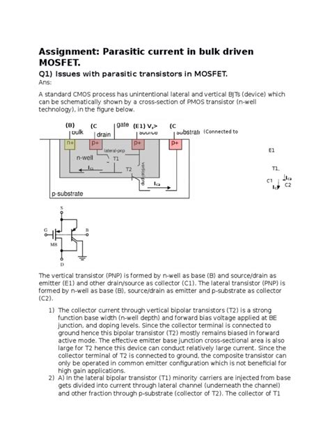 Bulk Driven Mosfet Pdf Bipolar Junction Transistor Field Effect Transistor