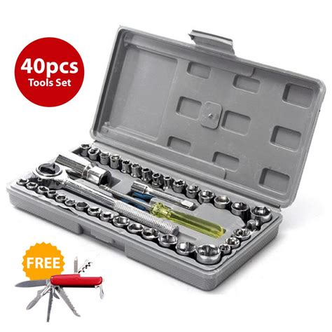 40pcs Wrench Set Socket Set Toolbox Spanner Set Box Tool Set Spanar Automotive Spanner Wrench