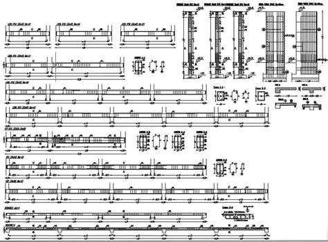 Cross Sections Of Beam Pillar And Wall Design With Reinforcement