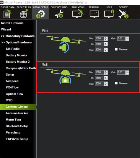 Gimbal Rolltilt Setup Not Working For Arduplane Plane 36