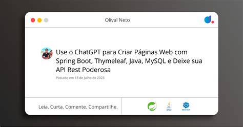 Use O Chatgpt Para Criar Páginas Web Com Spring Boot Thymeleaf Java
