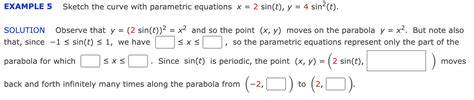 Solved Example 5 Sketch The Curve With Parametric Equations