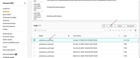Configuring An Audit Log To Capture Database Activities For Amazon RDS