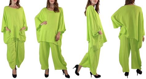 Womens 2 Piece Linen Palazzo Pant Top Set One Size Fits All M 2xl