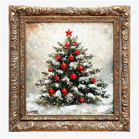 화려한 프레임에 축제 크리스마스 트리 그림 크리스마스 트리 페인트 등 화려한 프레임 Png 일러스트 및 이미지 에 대한 무료 다운로드 Pngtree