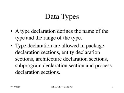 Data Types Each Data Object Has A Type Associated With It Ppt Download