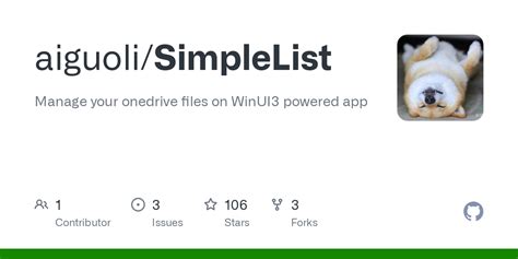 Github Aiguolisimplelist Manage Your Onedrive Files On Winui3 Powered App