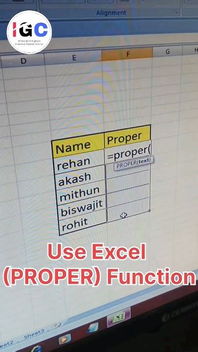 Use Excel Proper Function Excel New Trick Youtubeshorts Viral Excelshorts Youtube