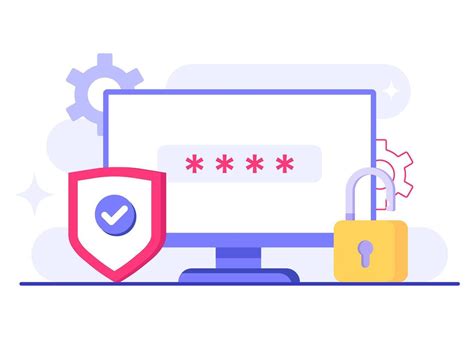 Protected Data Access Through Passwords Flat Illustration Data