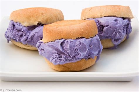Ube Ice Cream Sandwiches With Mitchells Ice Cream And Homemade Pan De