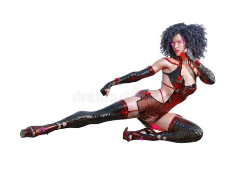 D Assassin Warrior Amazon Woman Render Stock Illustration Illustration Of Black Body