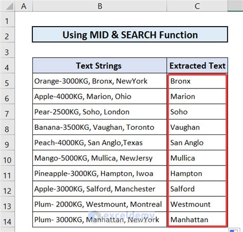 How To Extract Text Between Two Commas In Excel 4 Methods