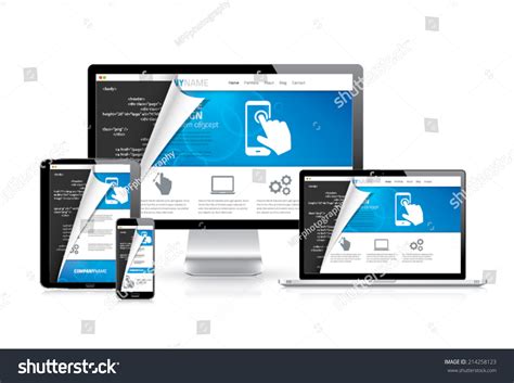 Responsive Web Design Vector Html Code Stock Vector Royalty Free 214258123 Shutterstock