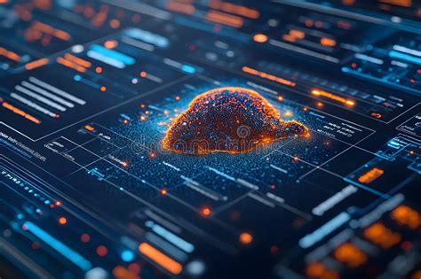 Futuristic Ai Data Visualization With Digital Interface Elements Generative Ai Stock