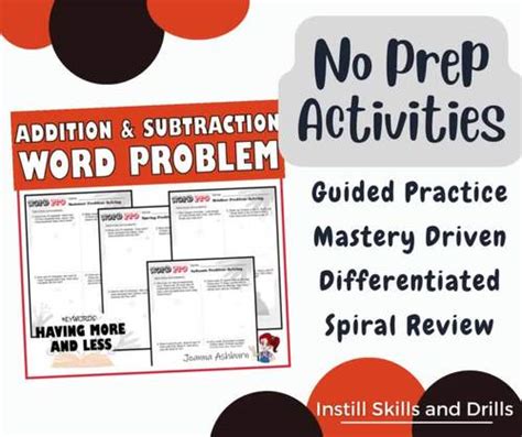 Addition And Subtraction Bar Model Word Problems Worksheets Comparison