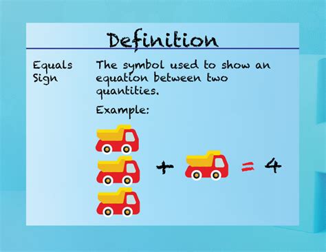 Elementary Math Definitions Addition Subtraction Concepts Equals Sign Media4math