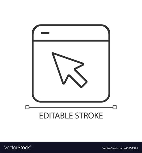 Mouse Pointer On Browser Window Linear Icon Vector Image