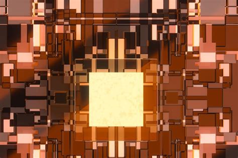 Premium Photo Circuit Board With Glowing Cube And Lines 3d Rendering
