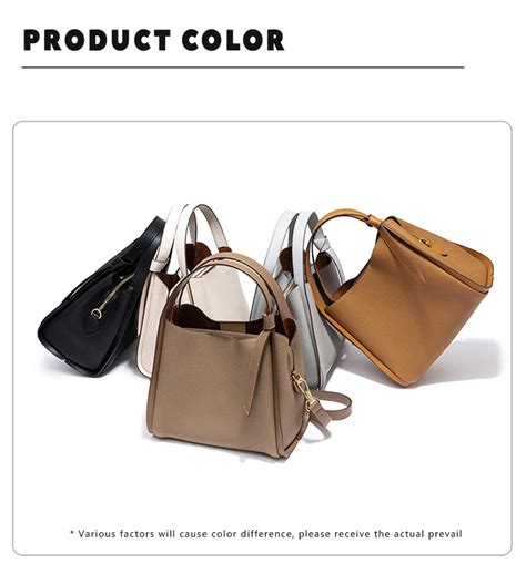 Lichee Pattern Large Vintage Genuine Leather Women Handbag Pure Color